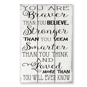Nursery Decor You Are Braver Than You Believe Pallet Sign Winnie the ...