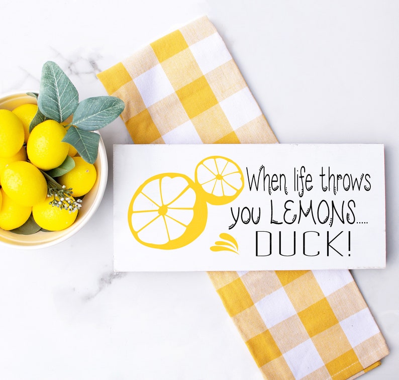 When Life Throws You Lemons Wood Sign Farmhouse Kitchen - Etsy