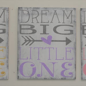 Dream Big Little One Wood Sign Girls Nursery Sign Boys Nursery Sign ...