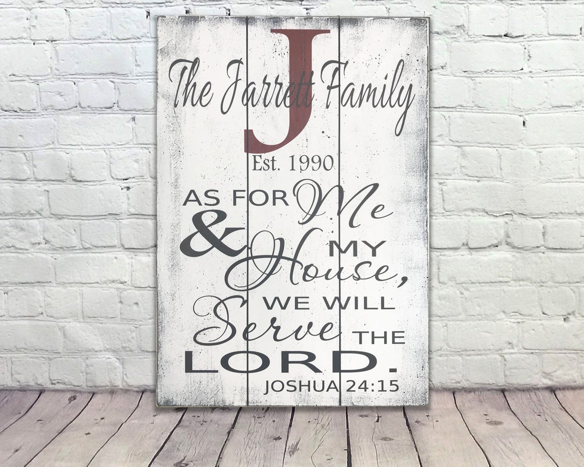 Initial Sign Family Name Sign as for Me and My House Wood Sign - Etsy