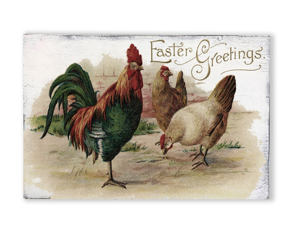 Easter Decor Easter Greetings Chicken Decor Rooster - Etsy