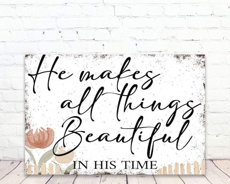 He Makes All Things Beautiful in His Time Christian Wall - Etsy