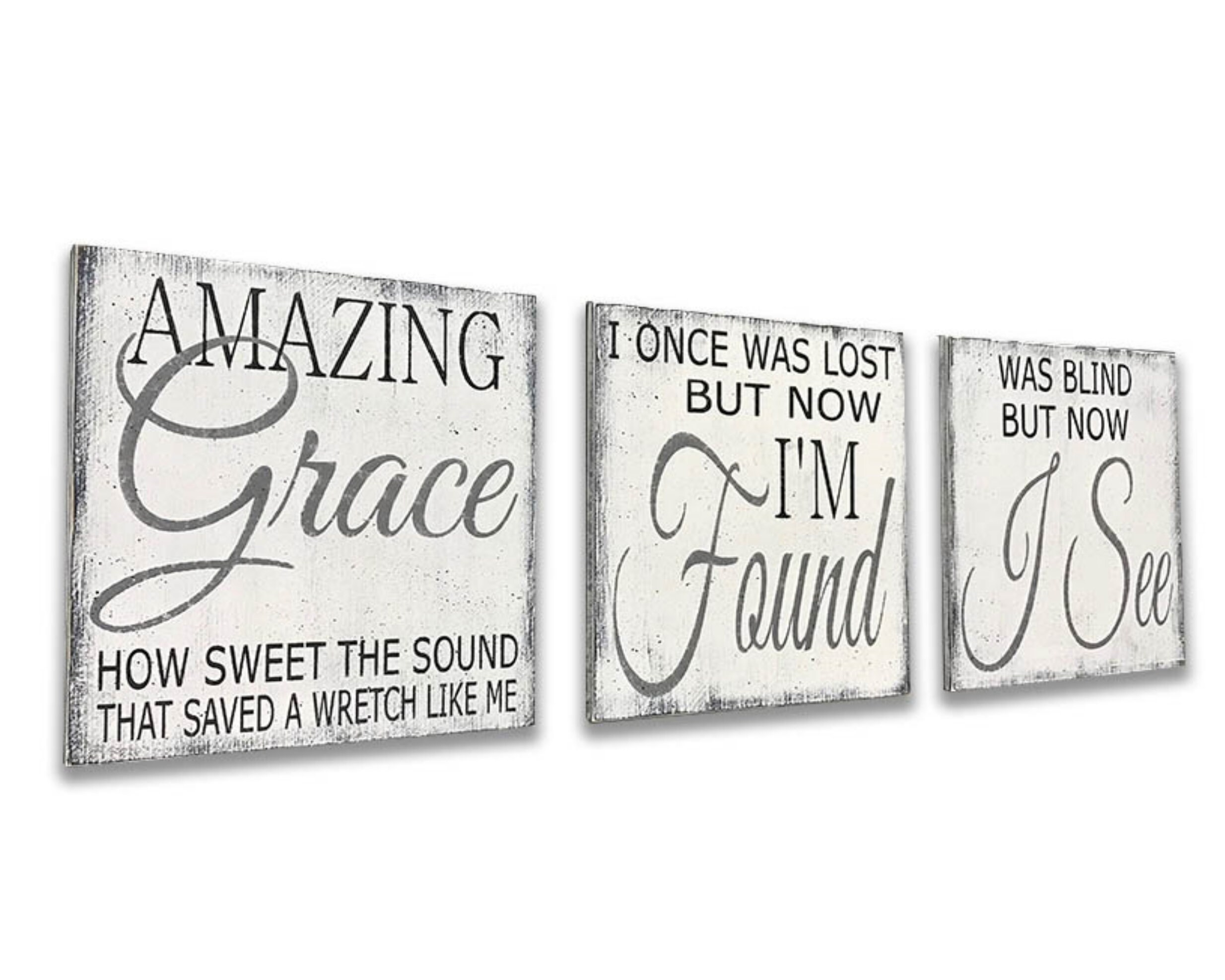 Christian Wall Art - Amazing Grace Sign - Distressed Wood - Rustic Wood ...