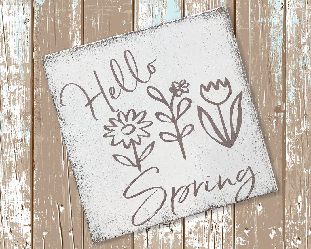 Spring Decor | Spring Sign | Hello Spring | Farmhouse Decor | Spring ...