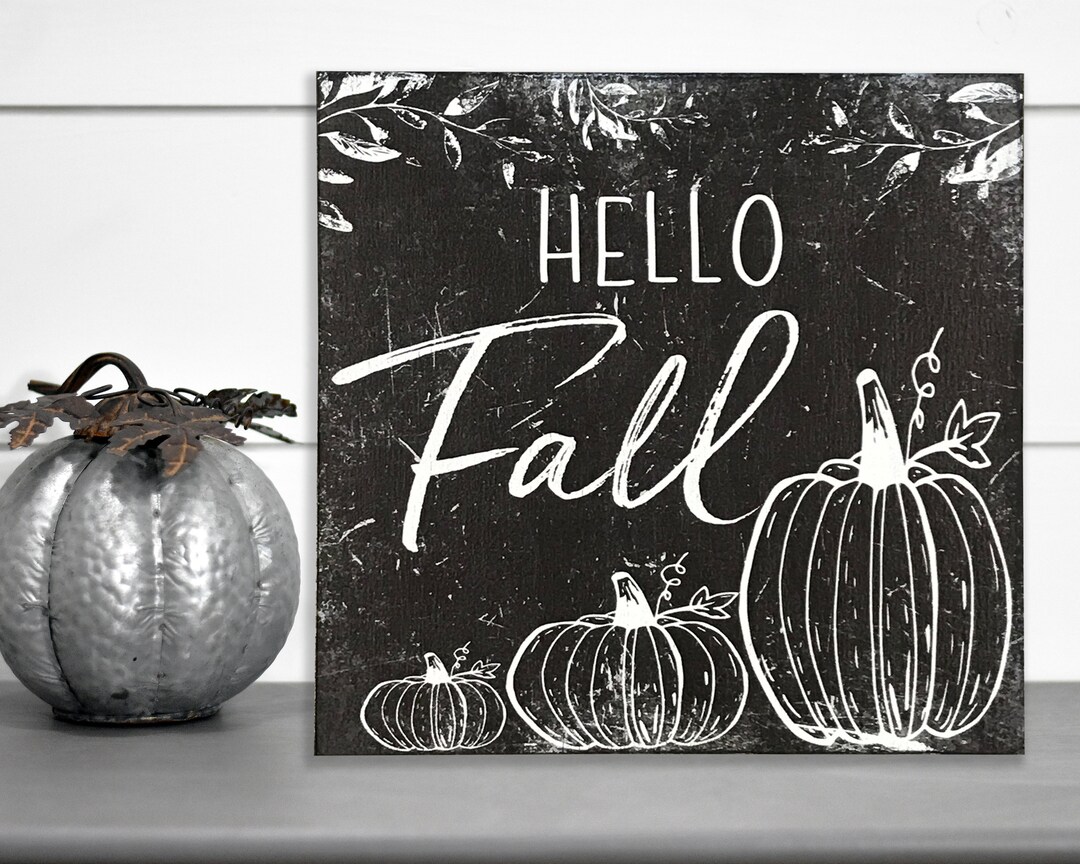 Fall Decor | Fall Farmhouse Decor | Hello Fall | Wood Fall Sign ...