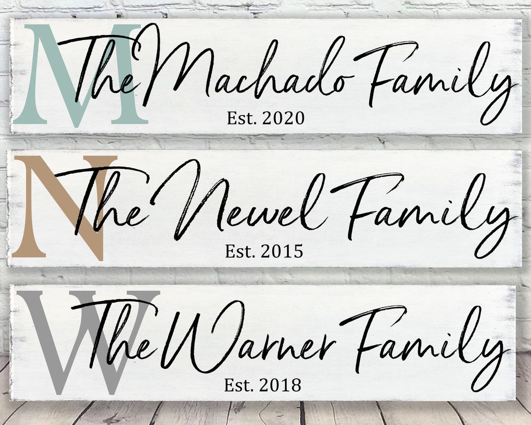 Custom Family Sign - Initial Sign - Personalized Wood Sign - Wedding ...