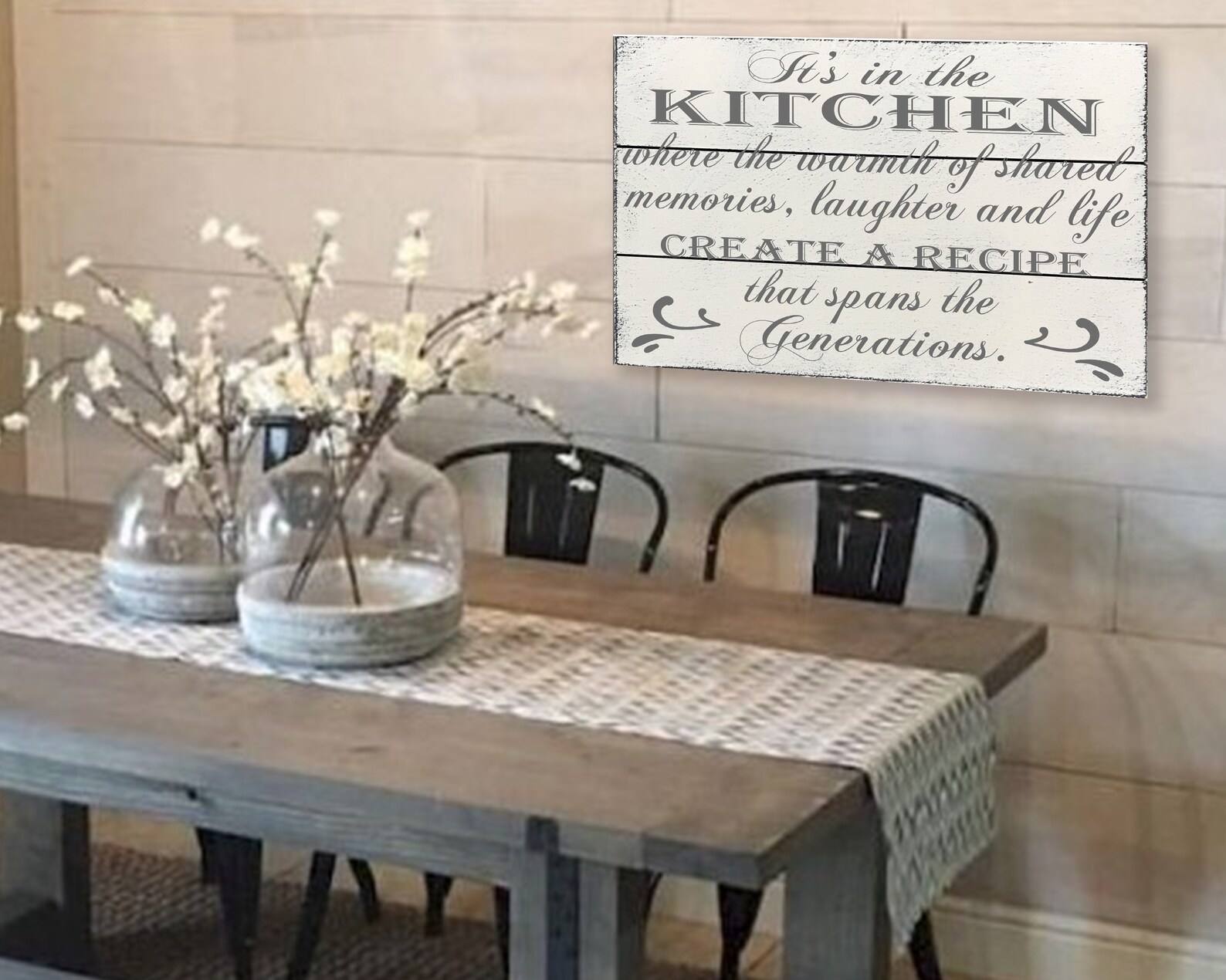 Wood Kitchen Sign Kitchen Wall Decor Distressed Wood Sign - Etsy