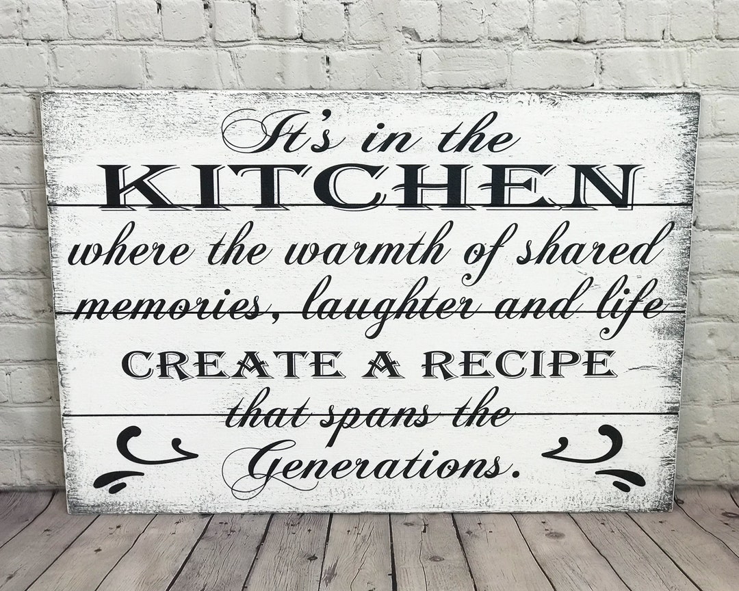 Wood Kitchen Sign Kitchen Wall Decor Distressed Wood Sign Farmhouse ...