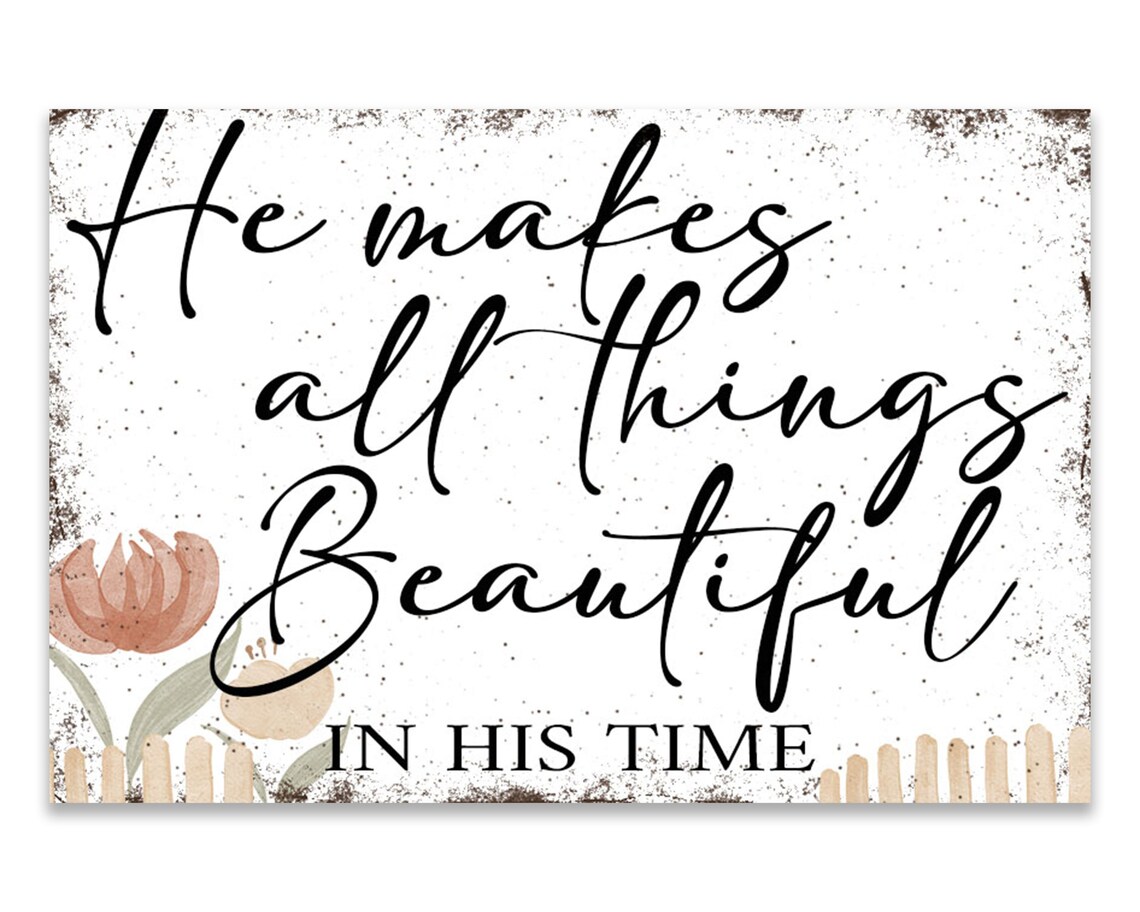 He Makes All Things Beautiful in His Time, Christian Wall Decor ...