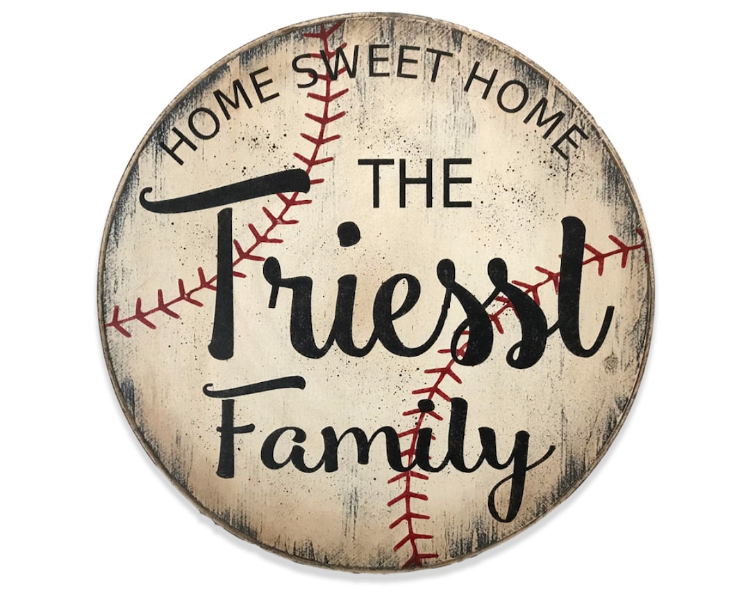 Baseball Sign - Home Sweet Home Sign - Custom Family Sign ...