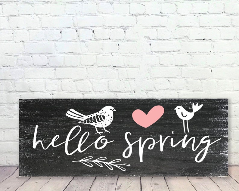 Spring Decor Hello Spring Farmhouse Decor Spring Wall - Etsy