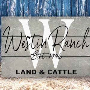 Ranch Home Decor - Custom Name Sign - Initial Sign - Housewarming Gift ...