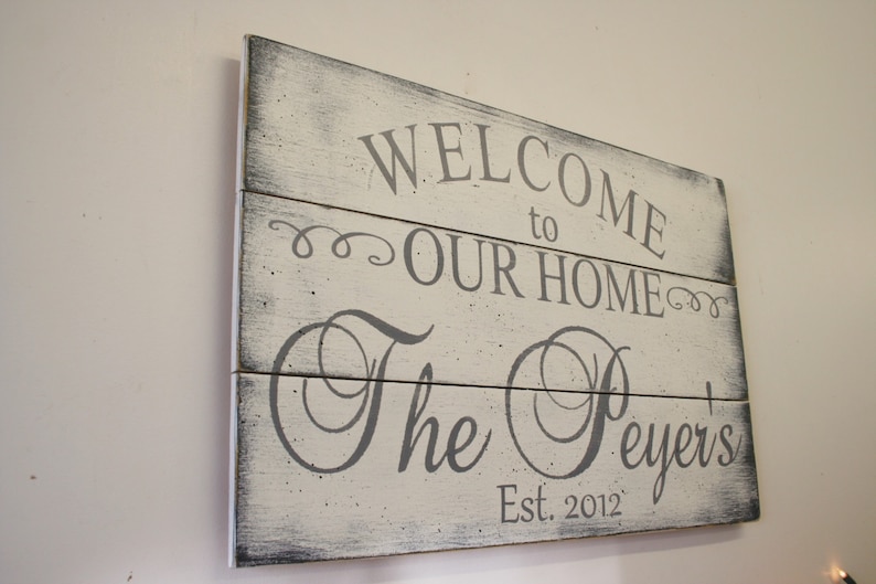 Custom Wood Sign Welcome To Our Home Wood Sign Pallet Sign | Etsy