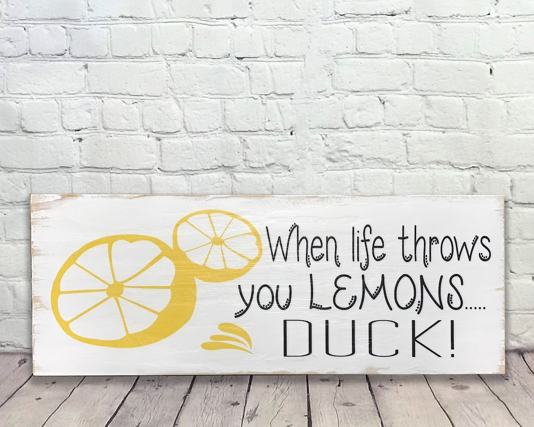 When Life Throws You Lemons - Wood Sign - Farmhouse Kitchen - Lemon ...