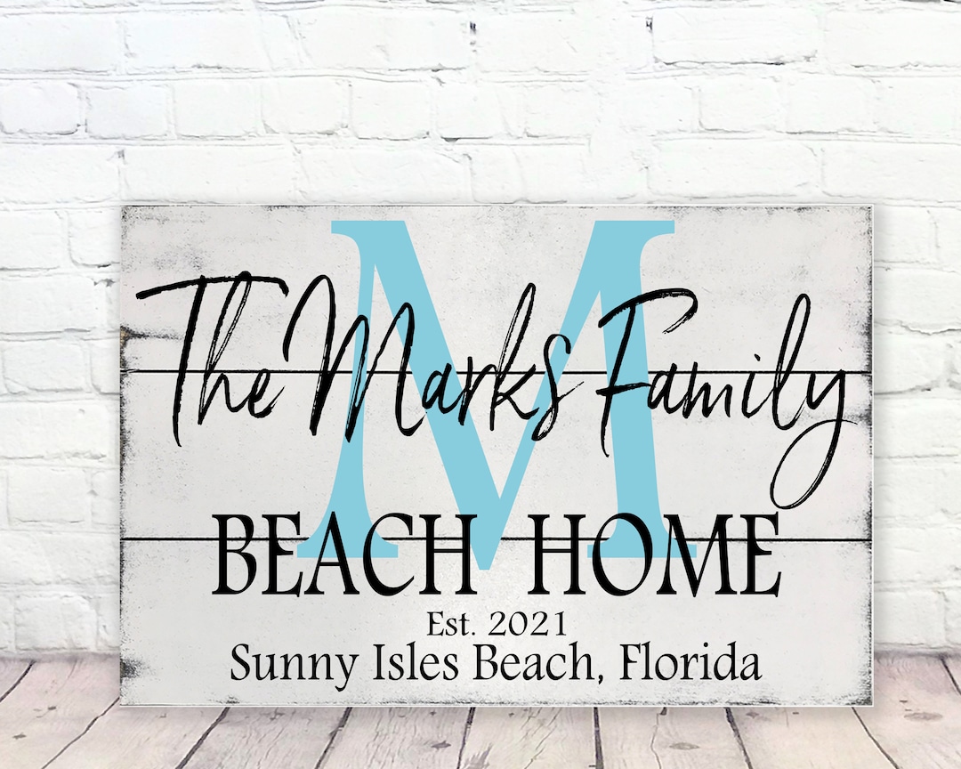 Beach House Sign - Lake House Sign - Custom Name Sign - Housewarming ...