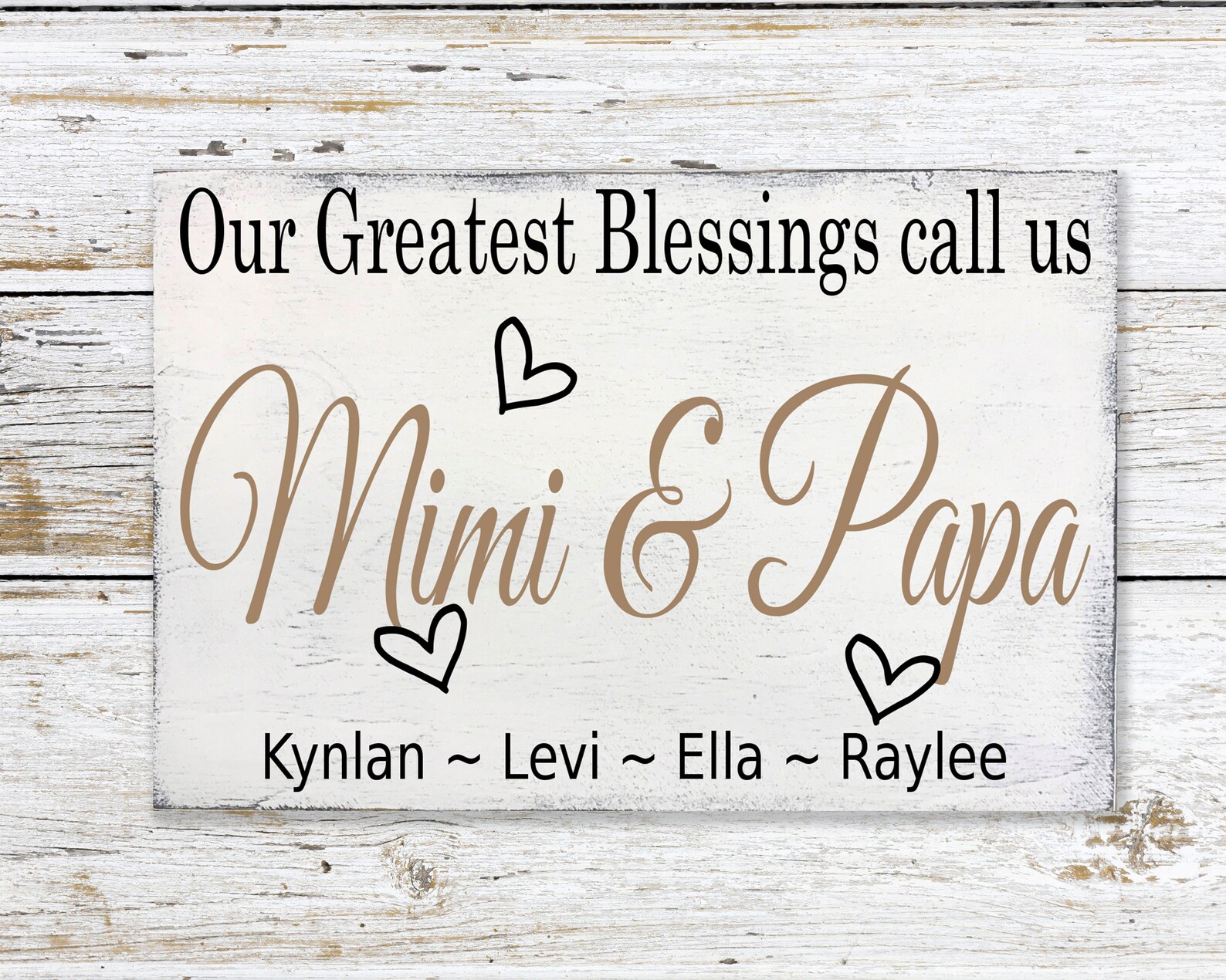 Personalized Grandparents Sign - Our Greatest Blessings Call Us - Wood ...