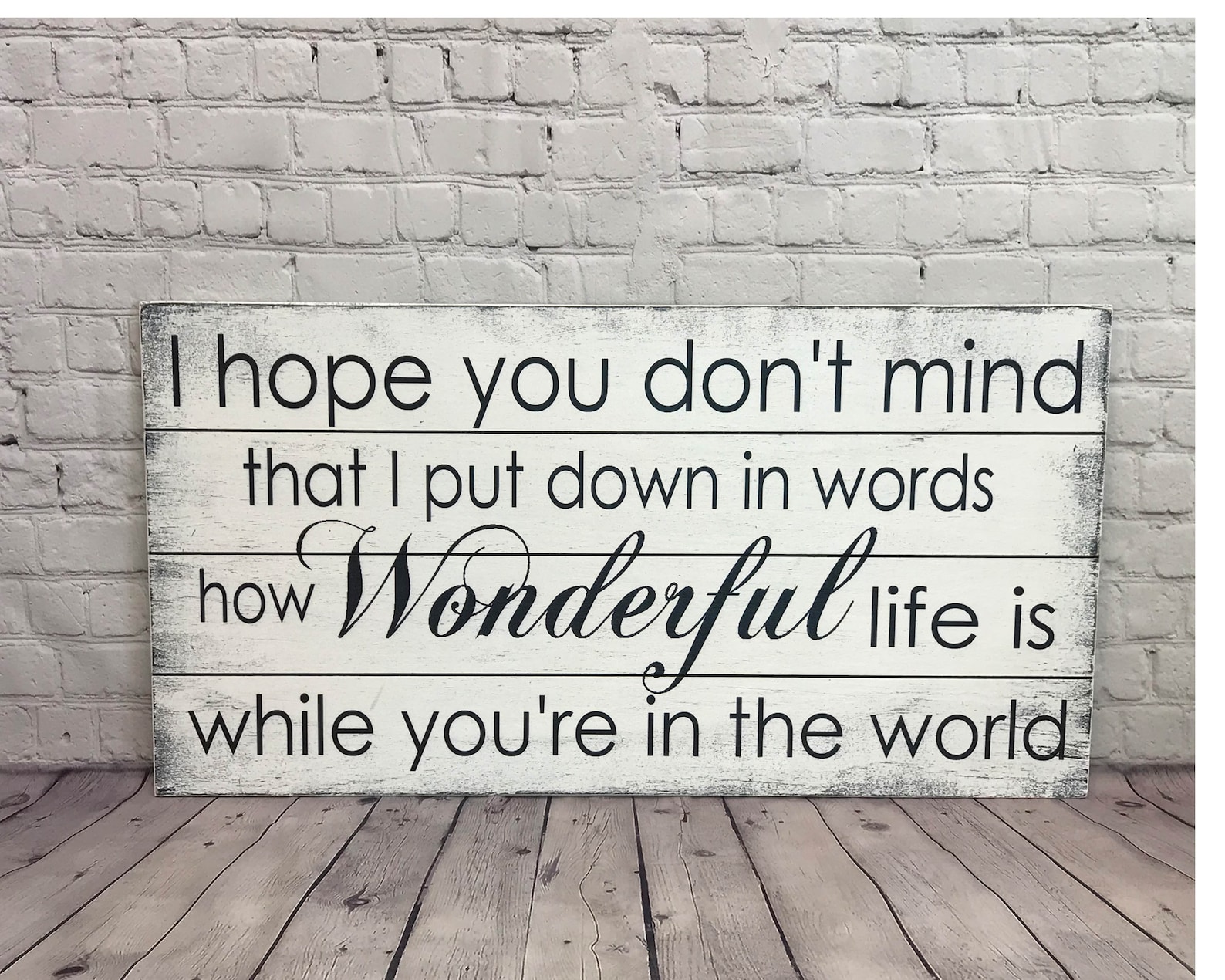 How Wonderful Life is While You're in the World Wood Sign - Etsy