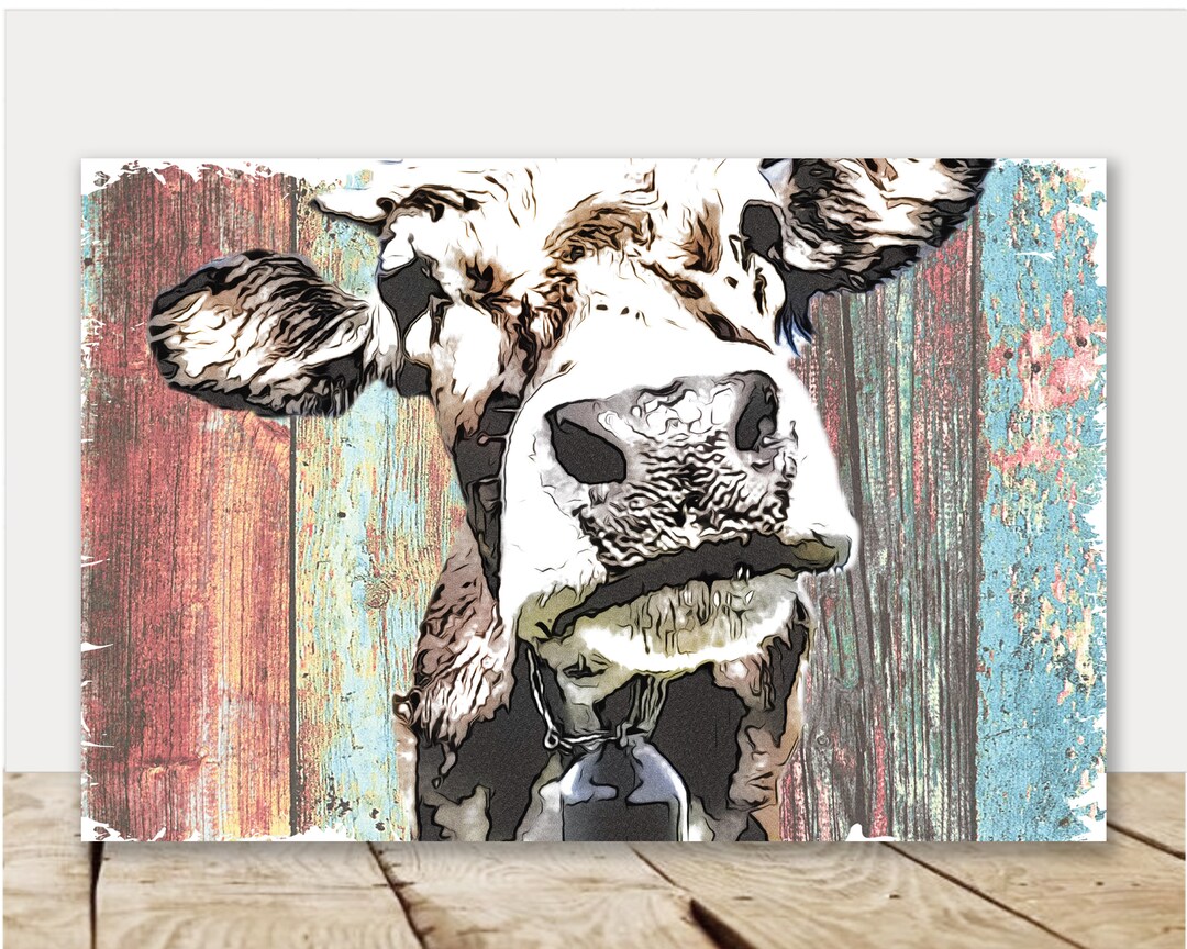 Cow Wall Art, Cow Print, Cow Wallhanging, Farmhouse Decor, Country ...