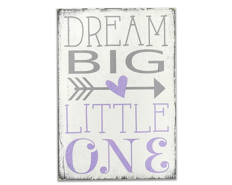 Dream Big Little One Wood Sign Girls Nursery Sign Boys Nursery Sign ...