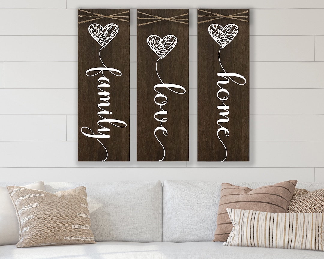 Family Love Home, Wood Signs, Family Room Decor, Living Room Decor ...
