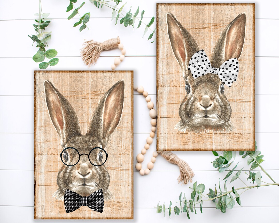 Easter Decor | Farmhouse Easter Decor | Easter Signs | Vintage Bunny ...