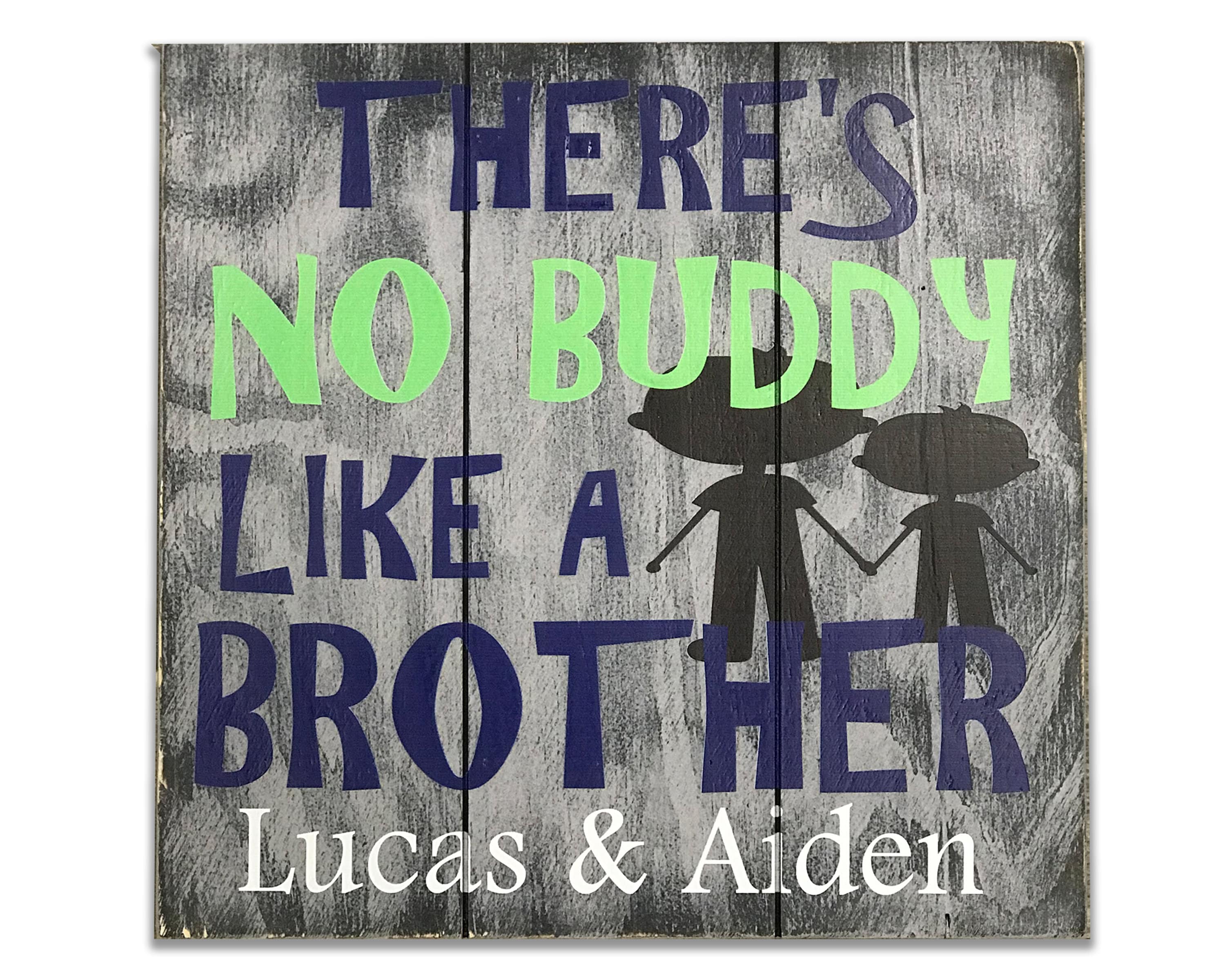 There's No Buddy Like A Brother Pallet Sign Gray Boys Bedroom ...