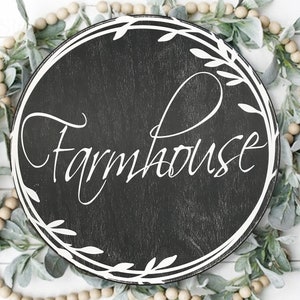 Farmhouse Sign | Round Sign | Distressed Wood Sign | Farmhouse Decor ...