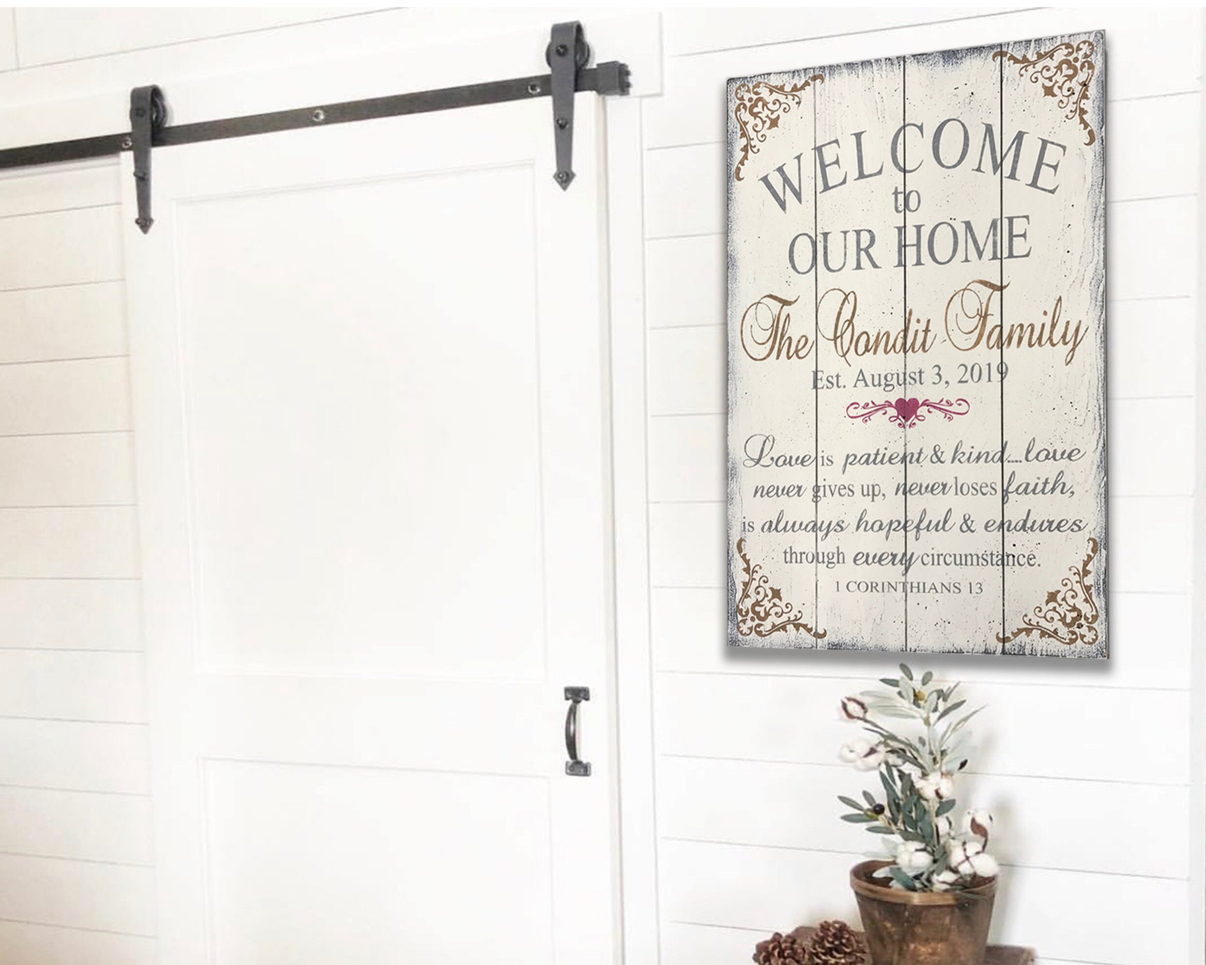 Custom Family Sign Welcome To Our Home Love Is Patient | Etsy