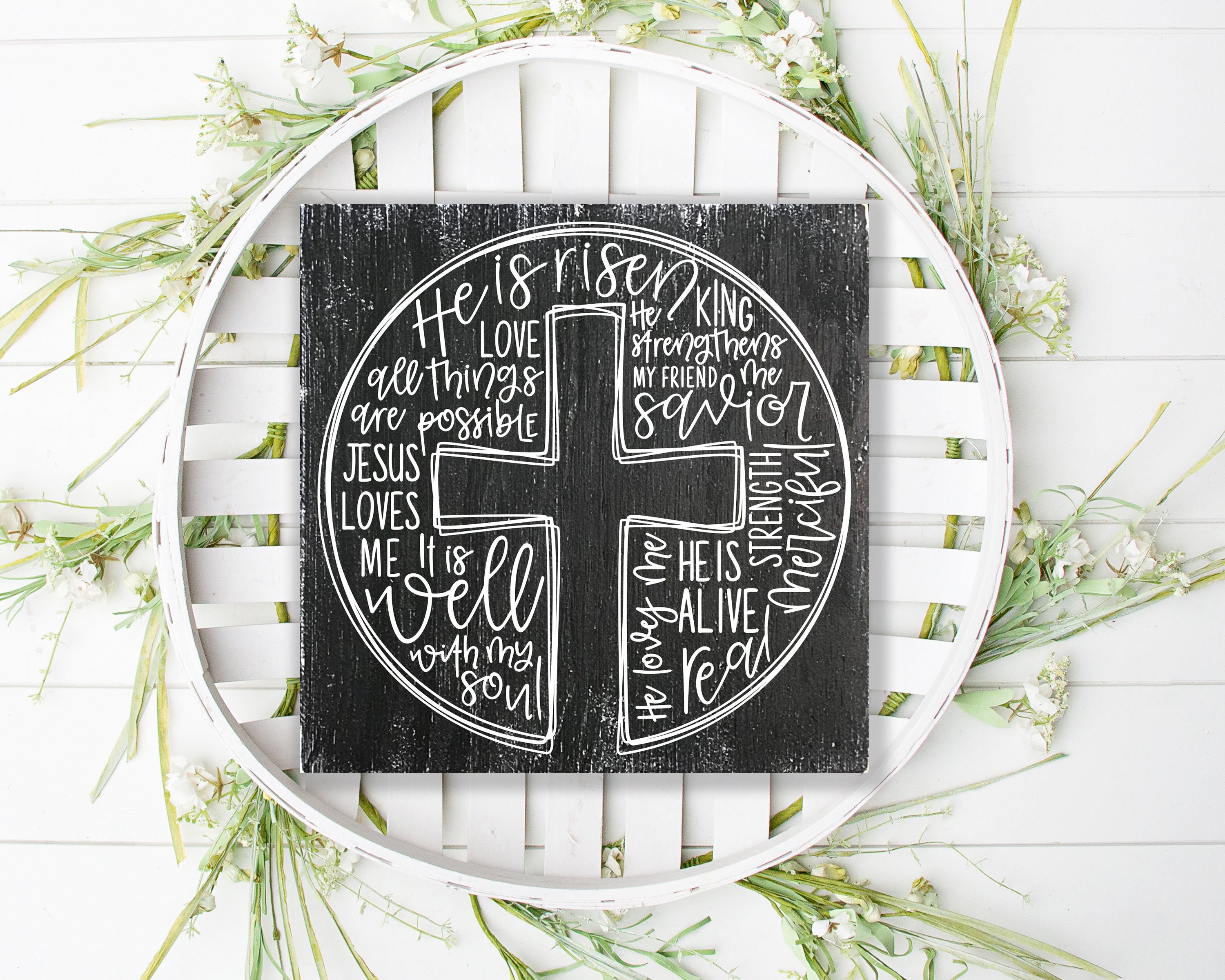 Easter Sign He is Risen Christian Easter Decor - Etsy