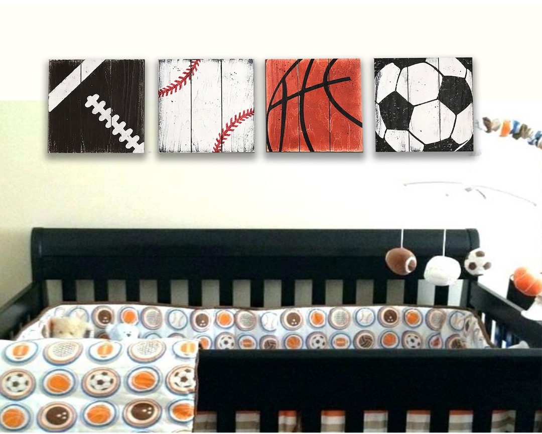 Sports Decor Wood Sports Sign Sports Themed Nursery Football Decor ...