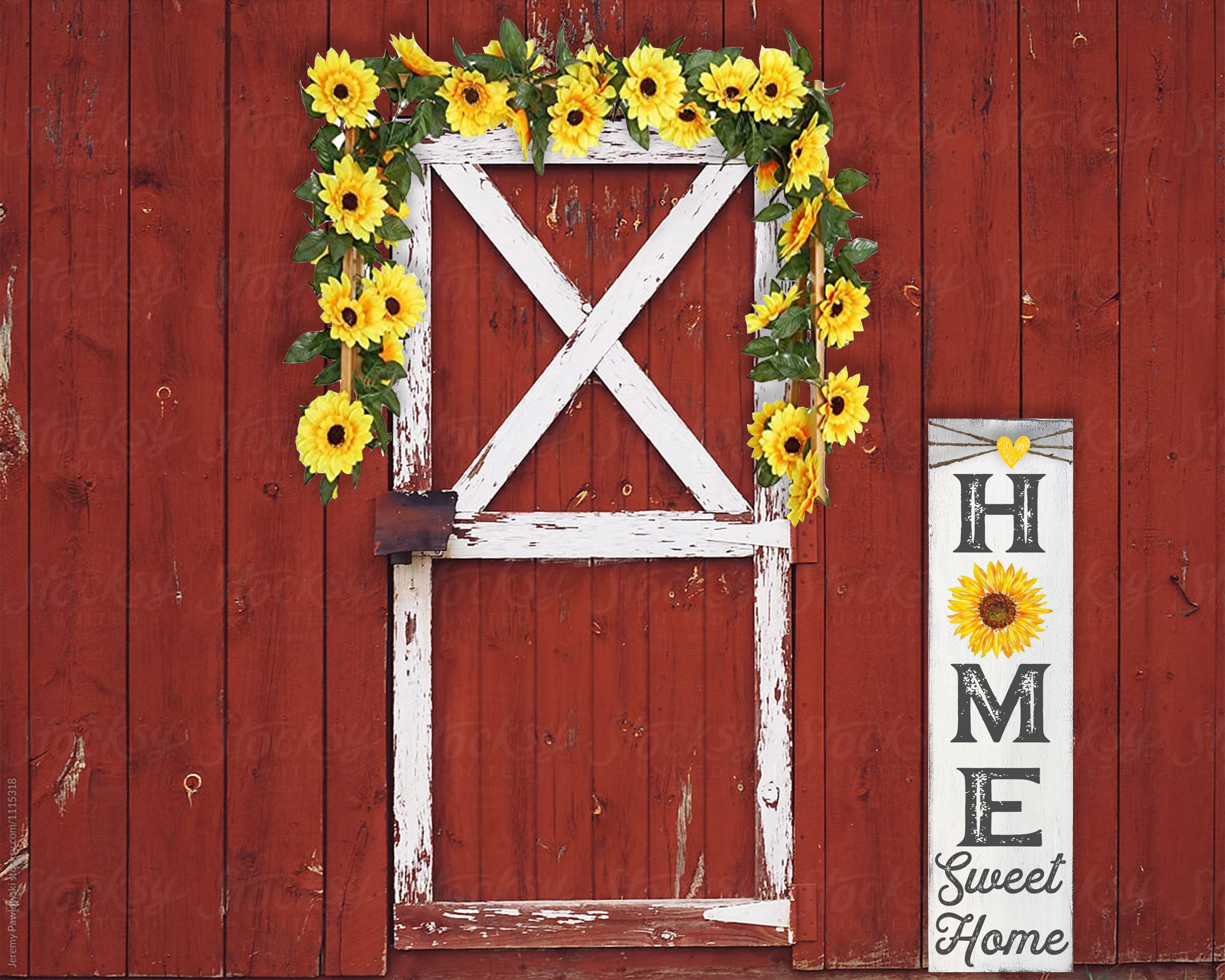 Sunflower Decor | Porch Sign | Home Sweet Home | Farmhouse Decor | Wood ...