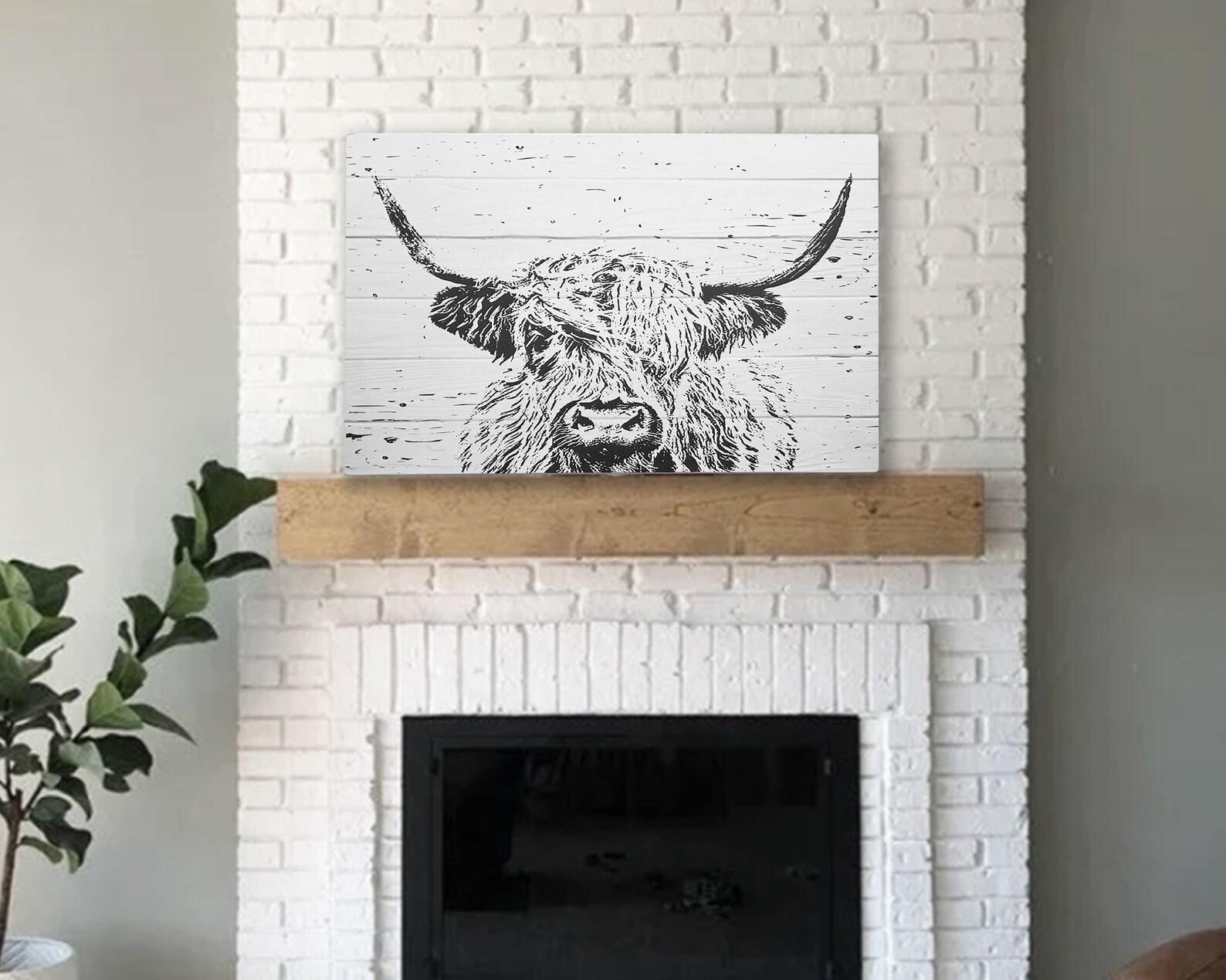 Highland Cow Wallhanging, Farmhouse Wall Decor, Highland Cow Plaque ...