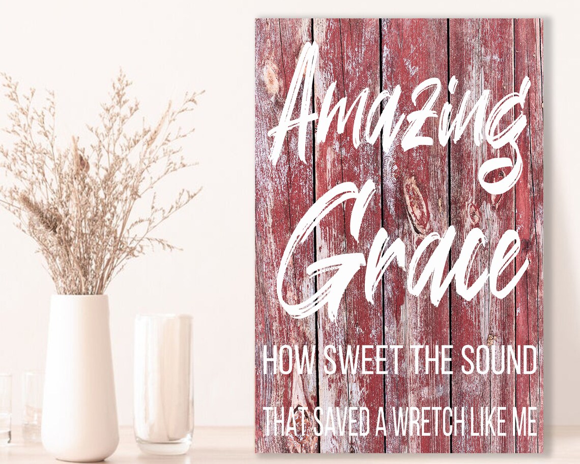 Amazing Grace Sign Christian Wall Decor Christian Sign - Etsy