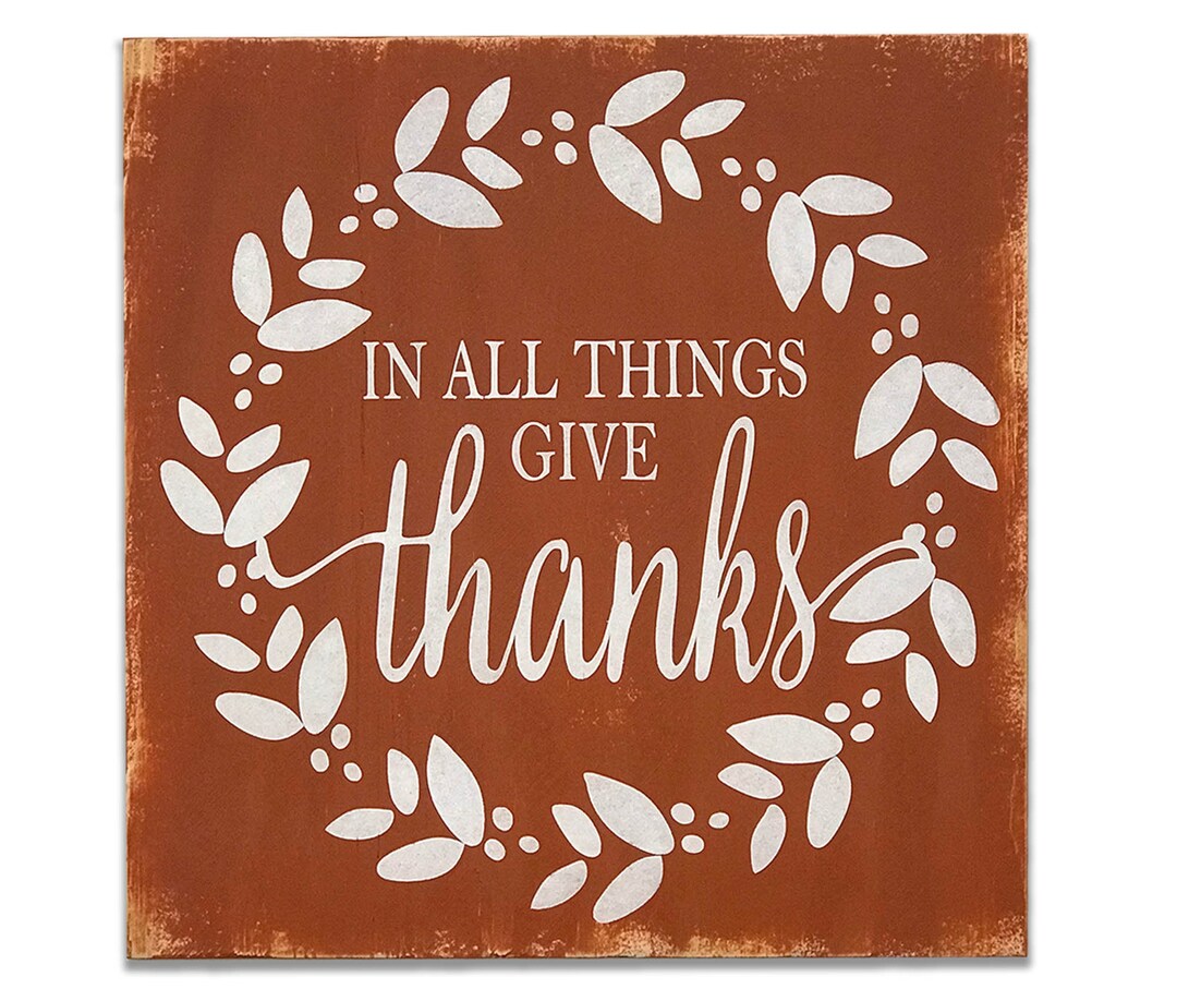 In All Things Give Thanks Wood Sign - Thanksgiving Wall Decor ...