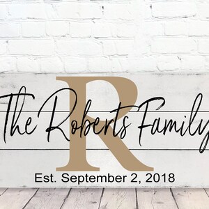 Family Name Sign - Initial Sign - Wood Sign - Wall Decor - Wedding Gift ...