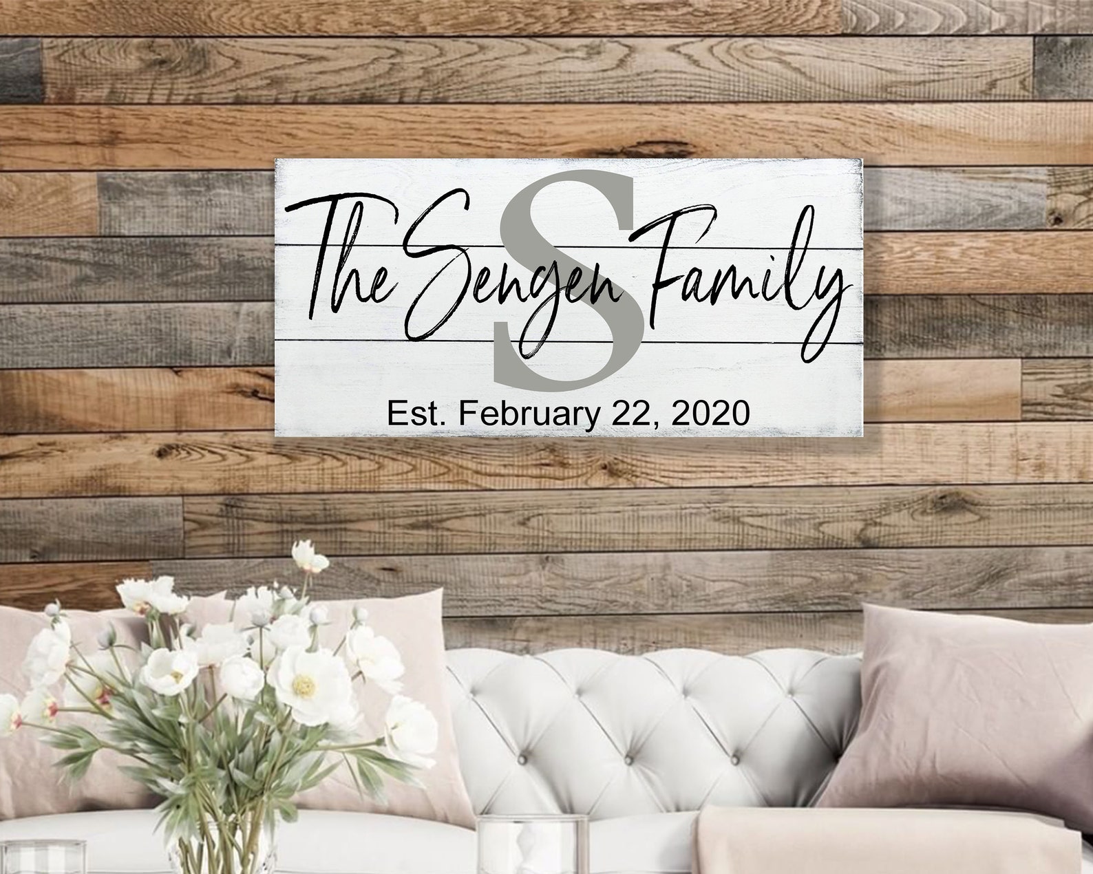 Family Name Sign Initial Sign Wood Sign Wall Decor | Etsy