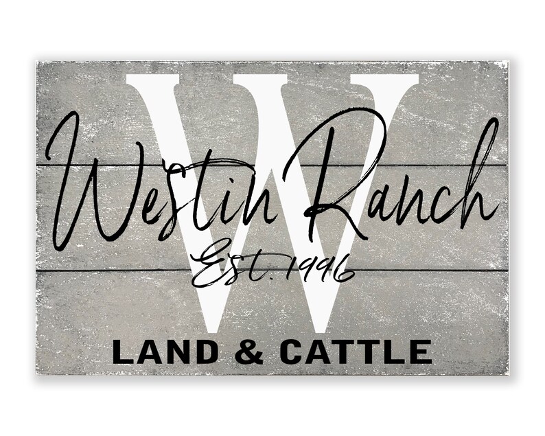 Ranch Home Decor - Custom Name Sign - Initial Sign - Housewarming Gift ...