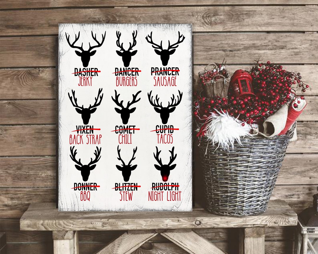 Christmas Decor | Christmas Decoration | Santas Reindeer | Wood Sign ...