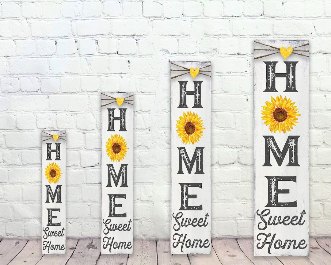 Sunflower Decor | Porch Sign | Home Sweet Home | Farmhouse Decor | Wood ...