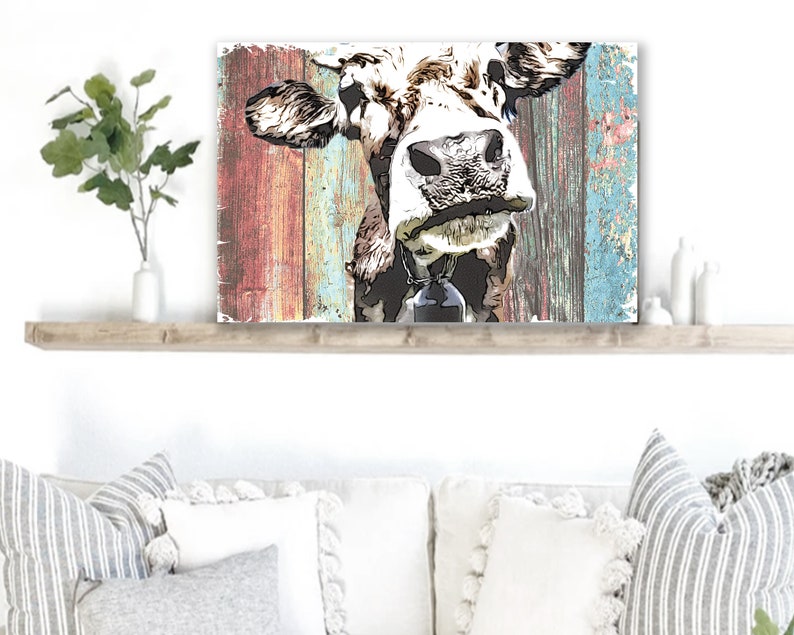 Cow Wall Art Cow Print Cow Wallhanging Farmhouse Decor - Etsy