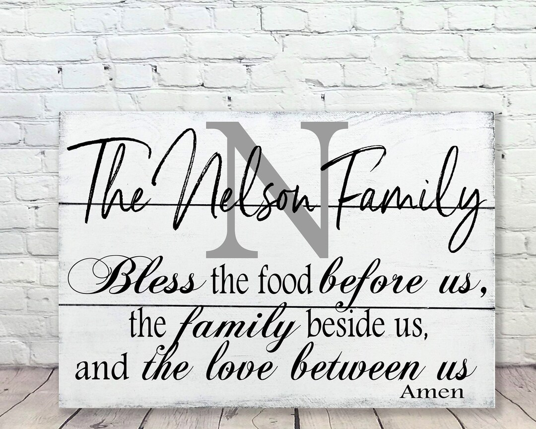 Personalized Family Name Sign Custom Sign Dining Room Decor Bless the ...