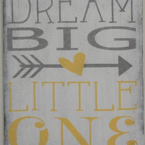 Dream Big Little One Wood Sign Girls Nursery Sign Boys Nursery Sign ...