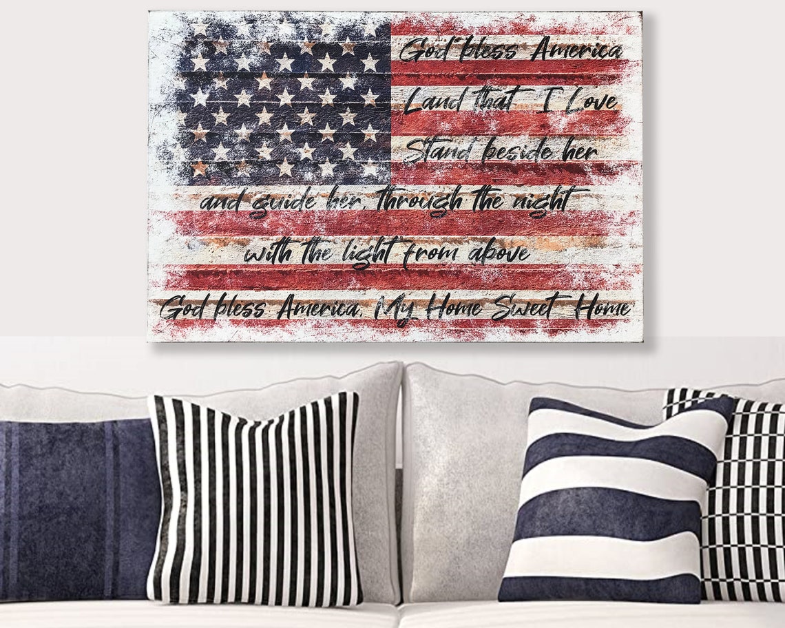 God Bless America Patriotic Decor 4th of July Decor - Etsy