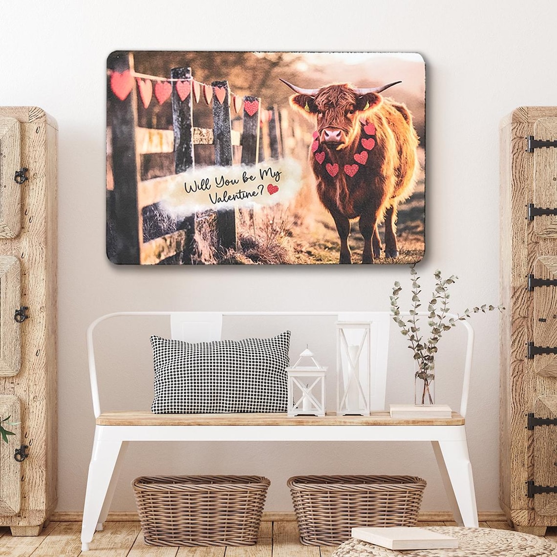 Valentines Day Decor, Valentines Highland Cow, Valentines Day Plaque ...