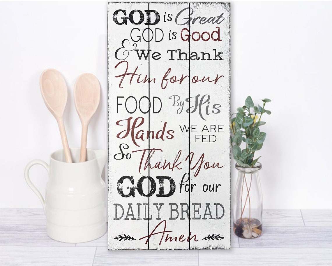 Kitchen Decor God is Good Dinner Prayer Farmhouse - Etsy