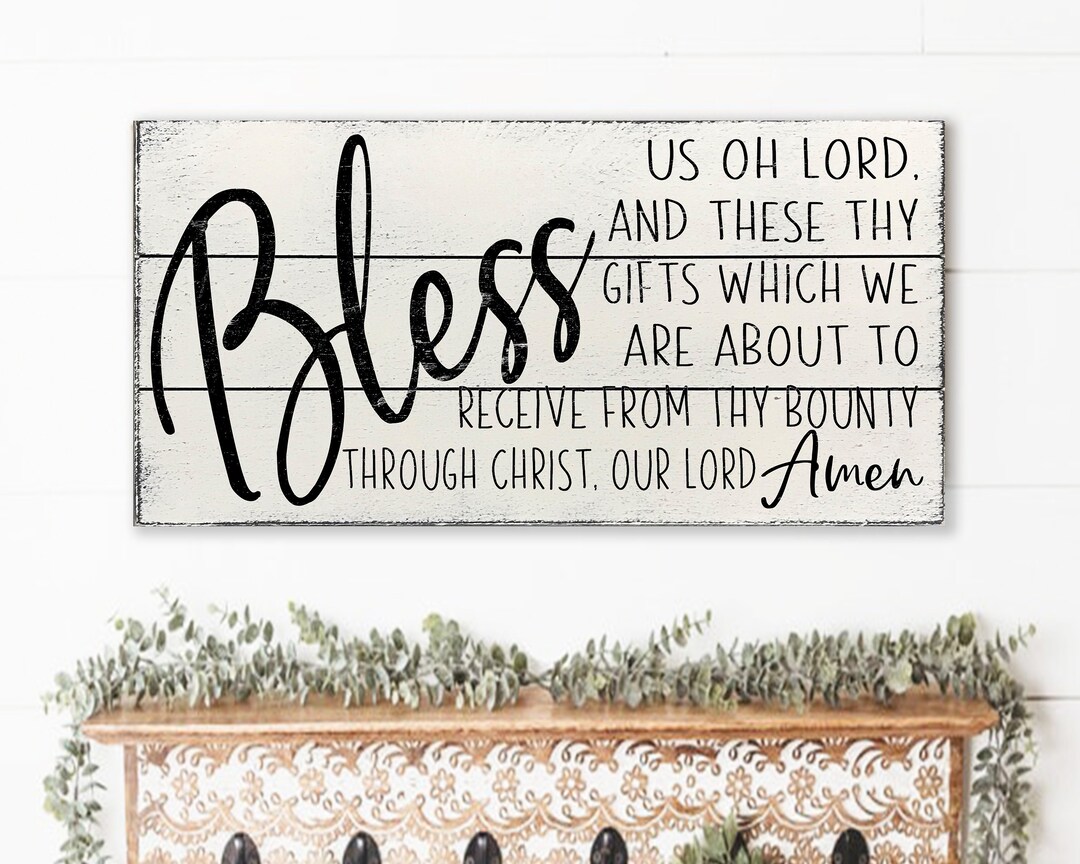 Catholic Prayer Sign | Bless Us O Lord | Dining Room Sign | Dining Room ...