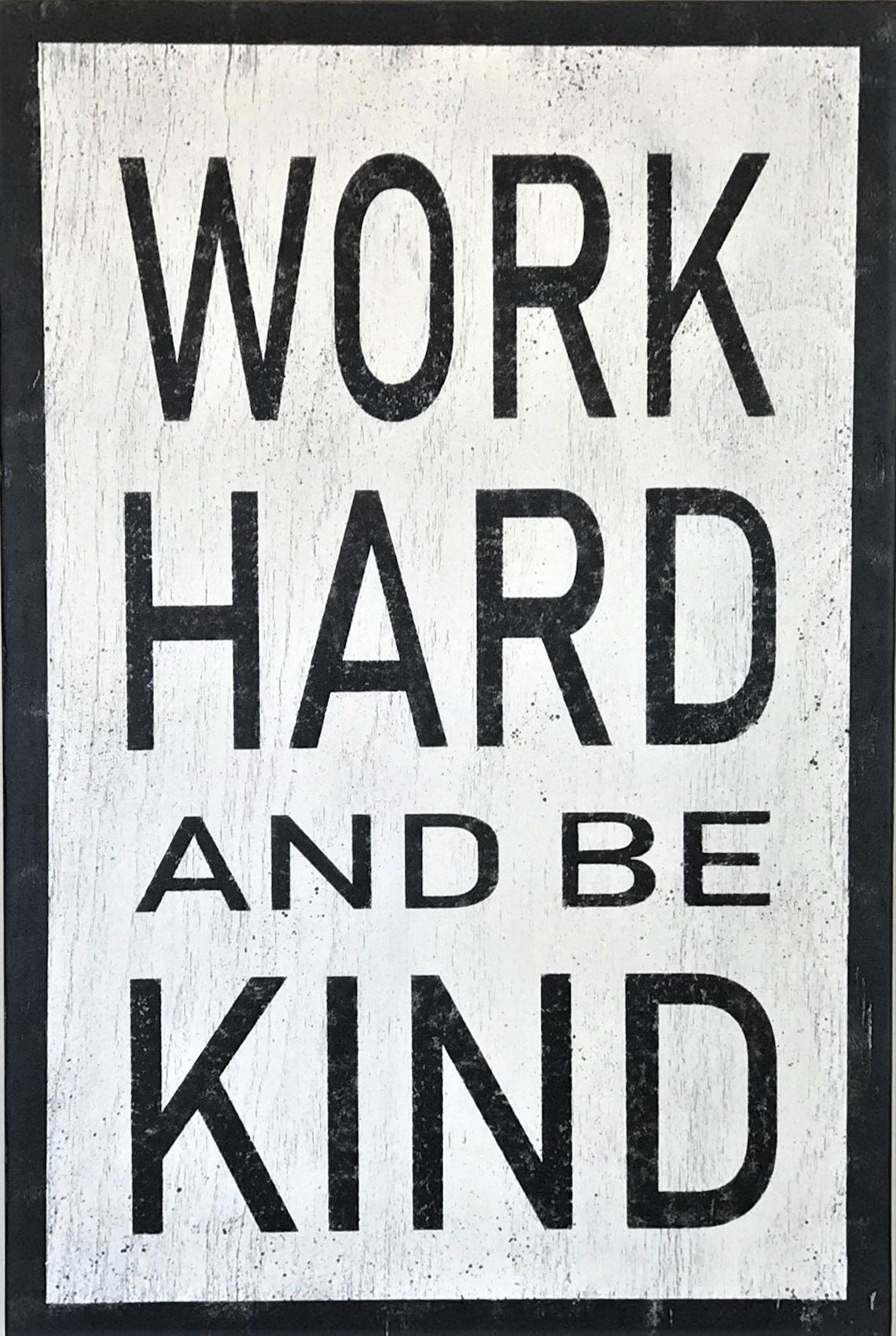 Work Hard Be Kind Wood Sign Farmhouse Decor Inspirational Wall | Etsy