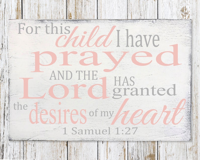 For This Child I Have Prayed Wood Sign Nursery Sign Boys - Etsy