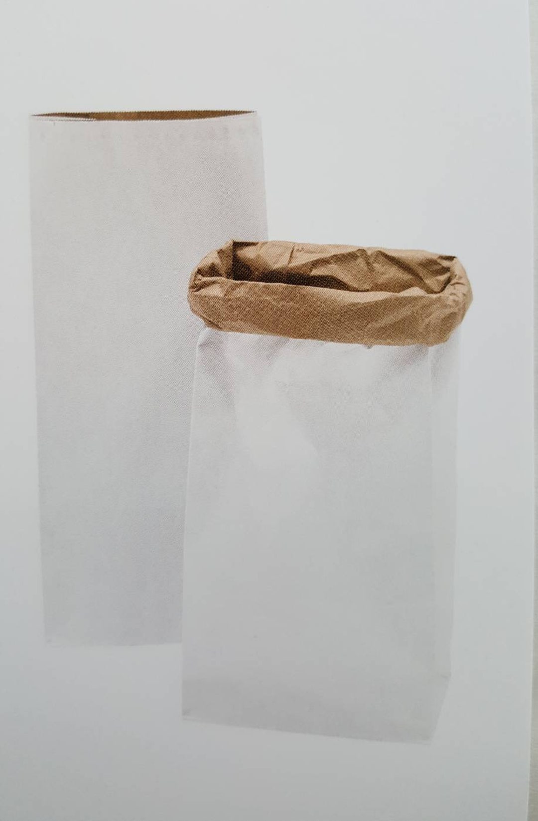 2 Large Paper Bags Block Bottom Bags Kraft Paper White Brown - Etsy