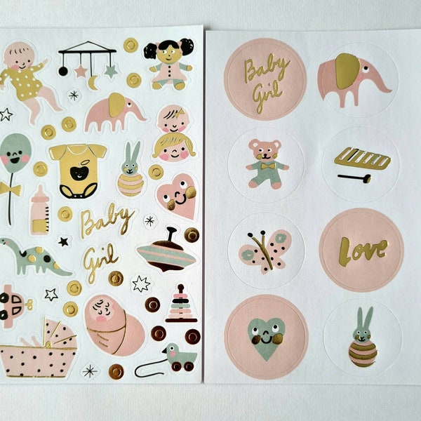 Baby Girl Stickers - Etsy